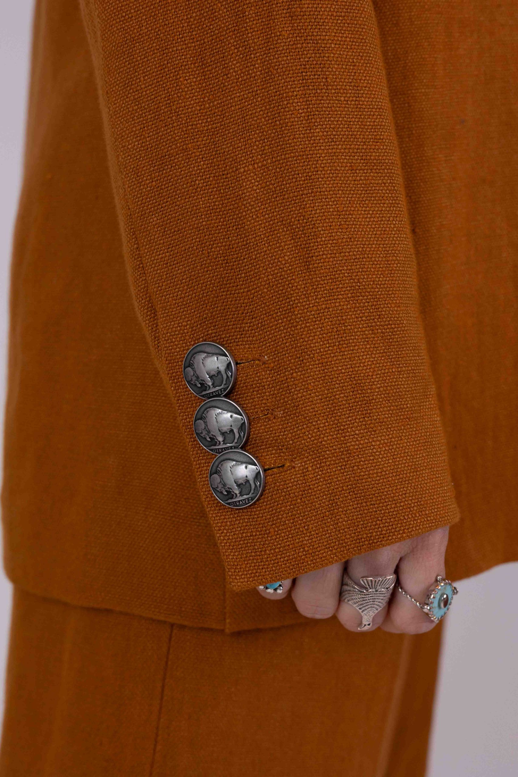 Structured Blazer in Linen – Pumpkin – Otra Vez